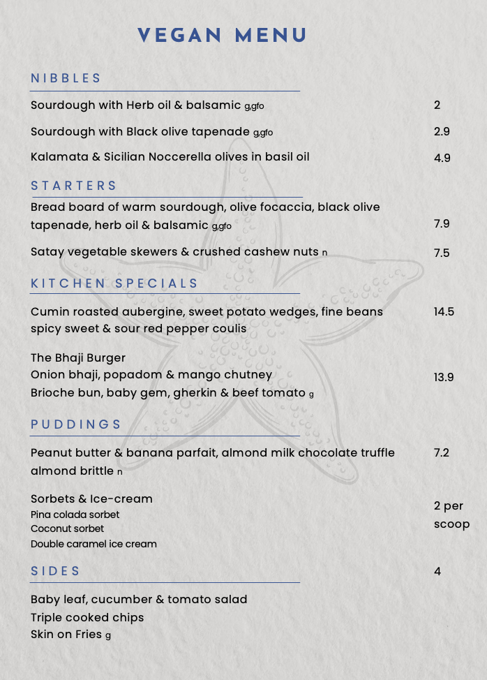 Our Menus - 81 Beach Street